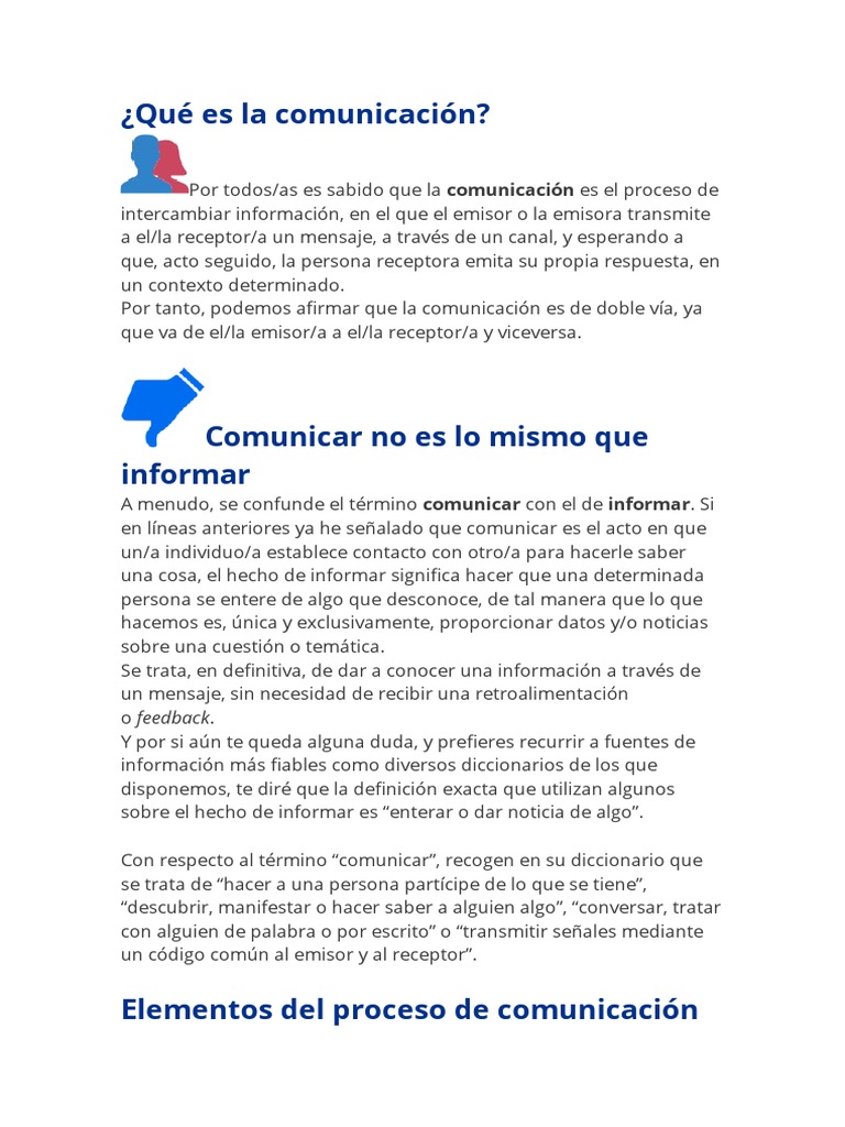 Elementos y definición de comunicación | PDF | Comunicación ...