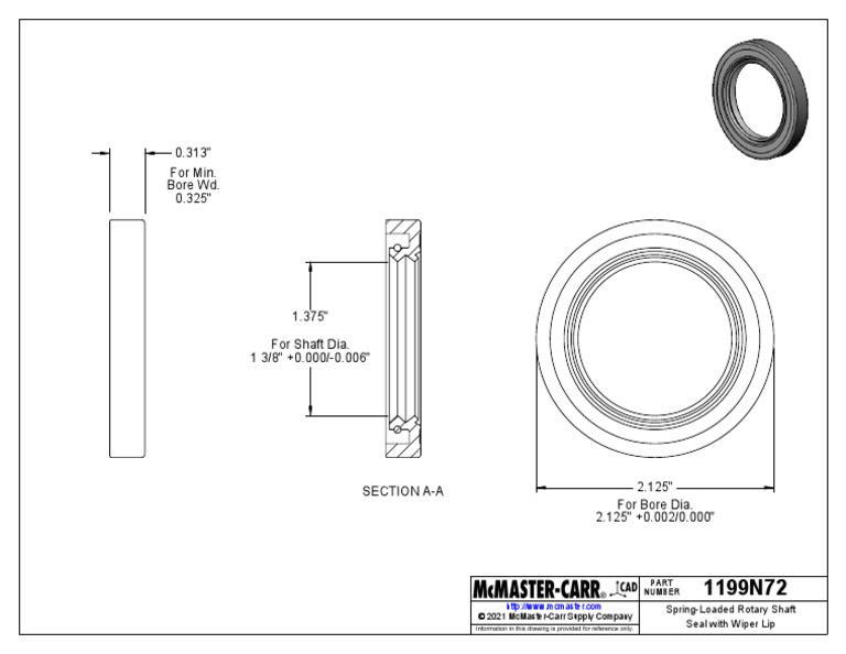 1199N72 - Spring-Loaded Rotary Shaft Seal With Wiper Lip | PDF