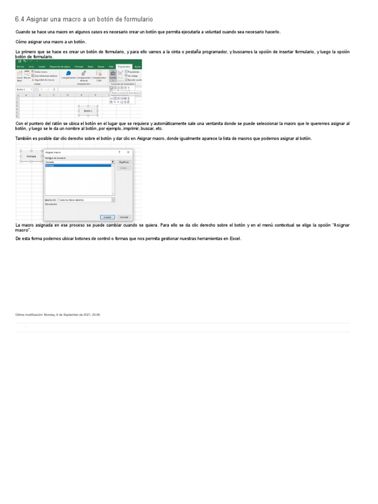 6.4 Asignar Una Macro A Un Botón de Formulario | PDF