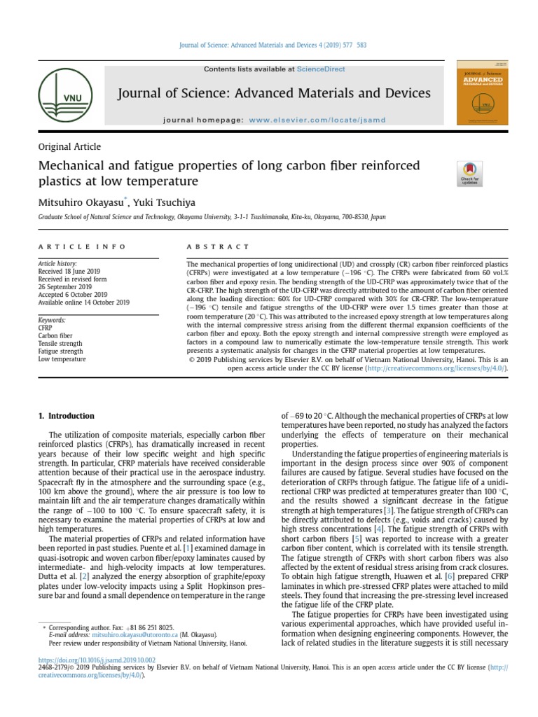 2019-Mechanical and Fatigue Properties of CFRP at Low Temperature | PDF ...