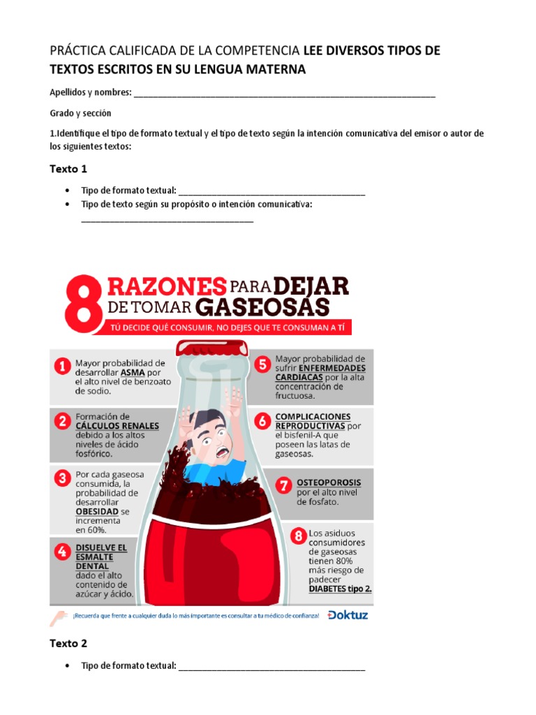 Practica de Identificación de Formatos Textuales y Tipos de Textos ...