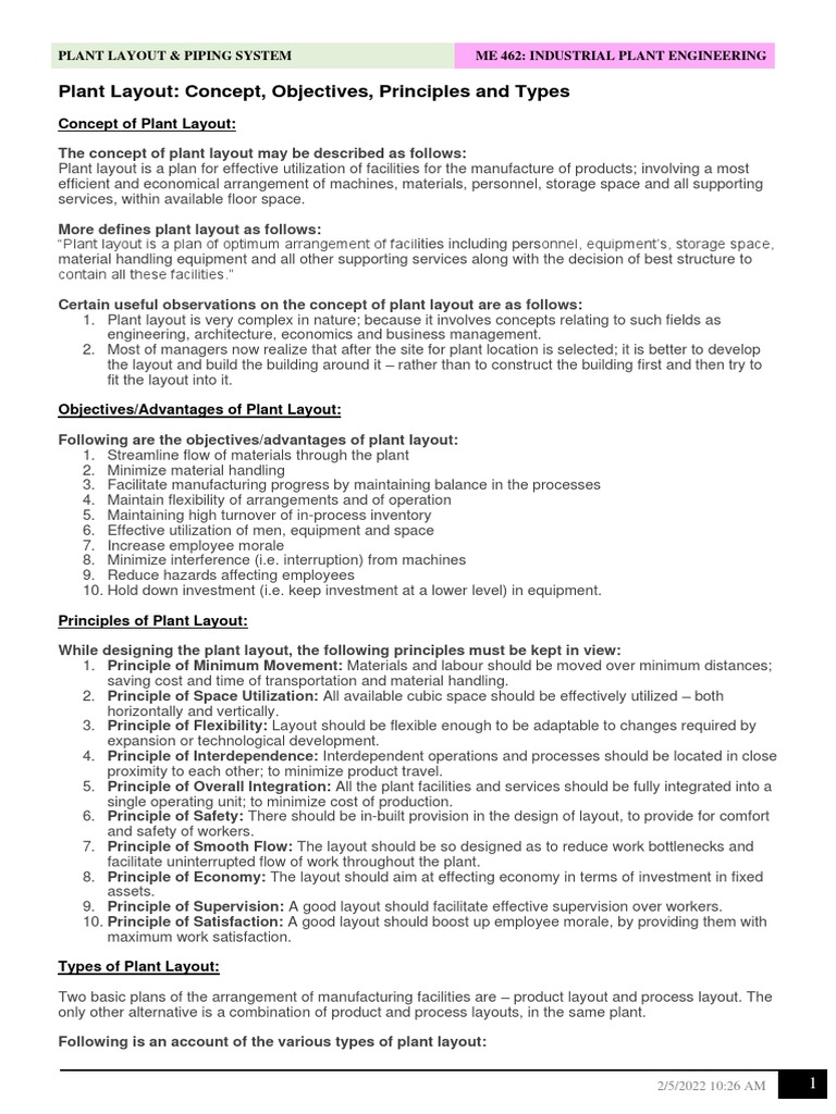 Plant Layout and Piping System Guide | PDF | Pipe (Fluid Conveyance ...