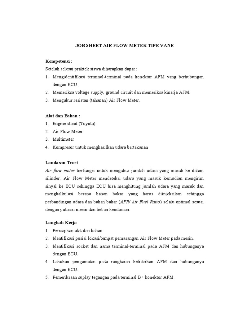 Job Sheet 4 (AFM-Vane) | PDF