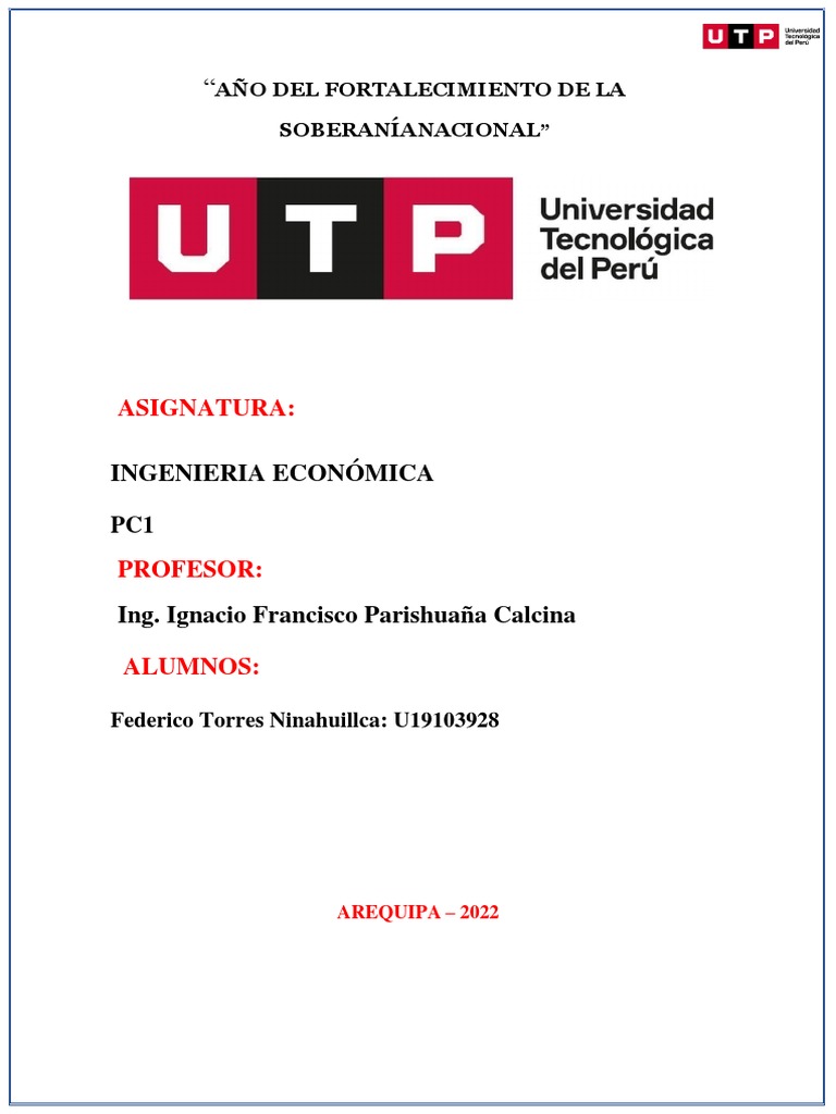 pc1 Ingenieria Economica p3 | PDF