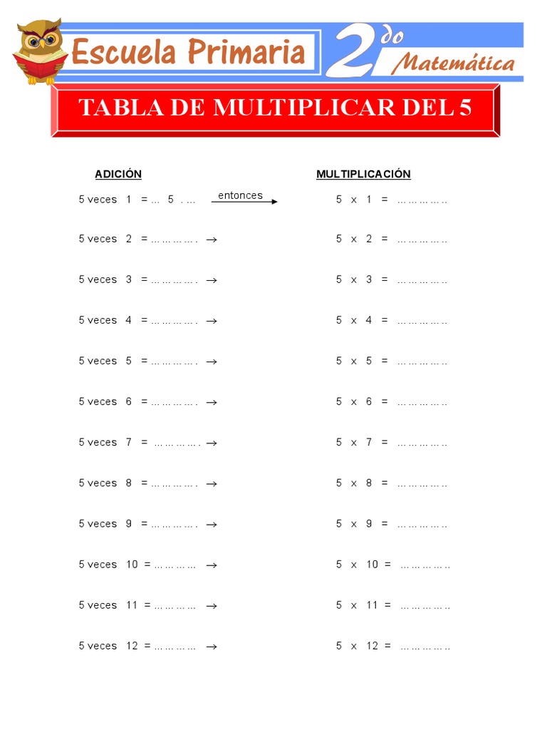 Actividades de Multiplicación del 5 | PDF