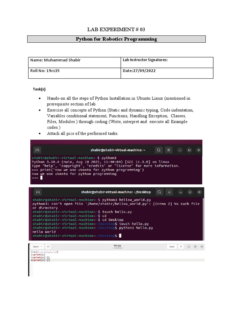Python Lab Experiment #03 | PDF
