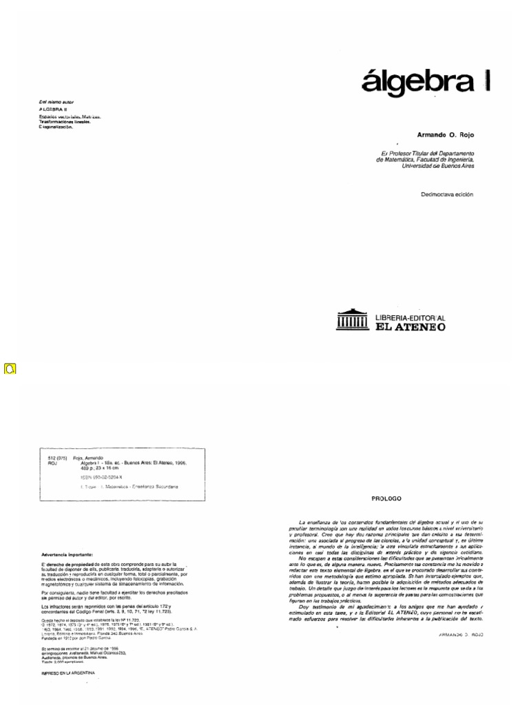 Armando Rojo Álgebra I | PDF