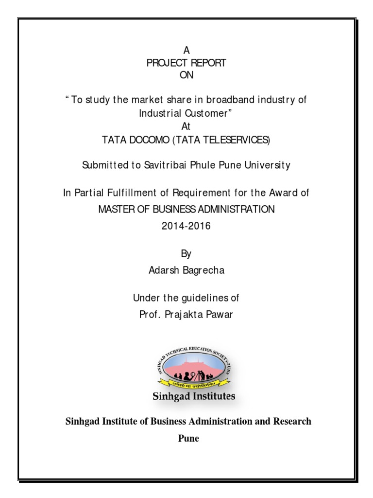 A Study of Market Share in Broadband Industry of Tata Teleservices ...