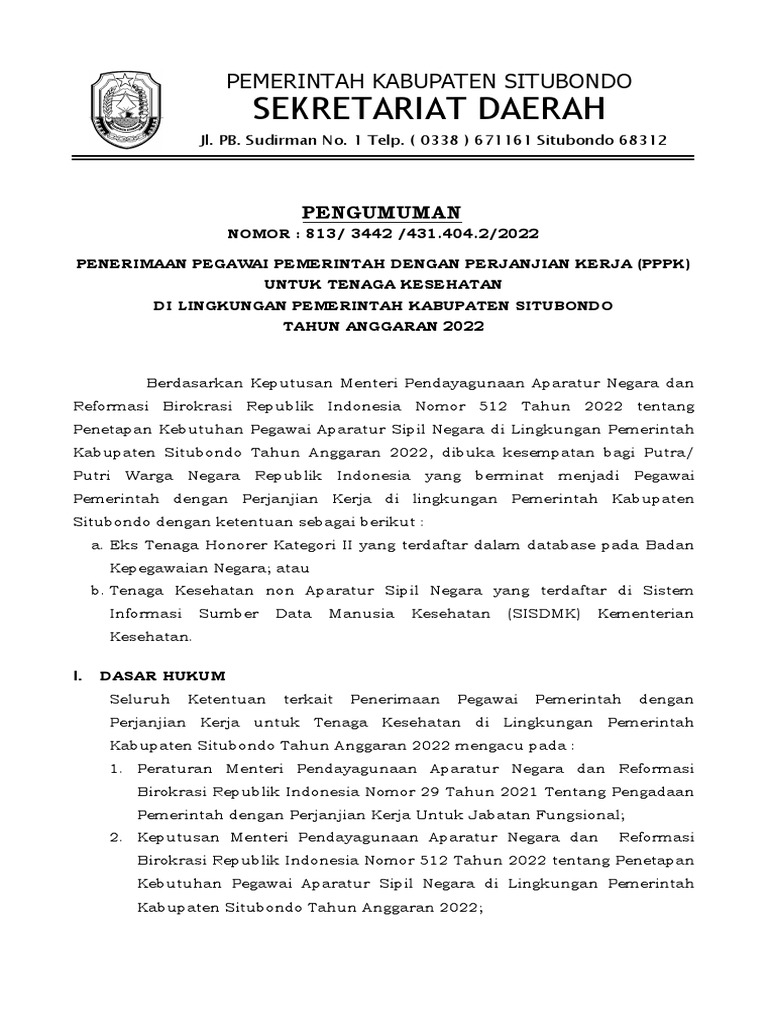 Pengumuman Formasi PPPK Nakes | PDF | Pengelolaan Keuangan & Uang