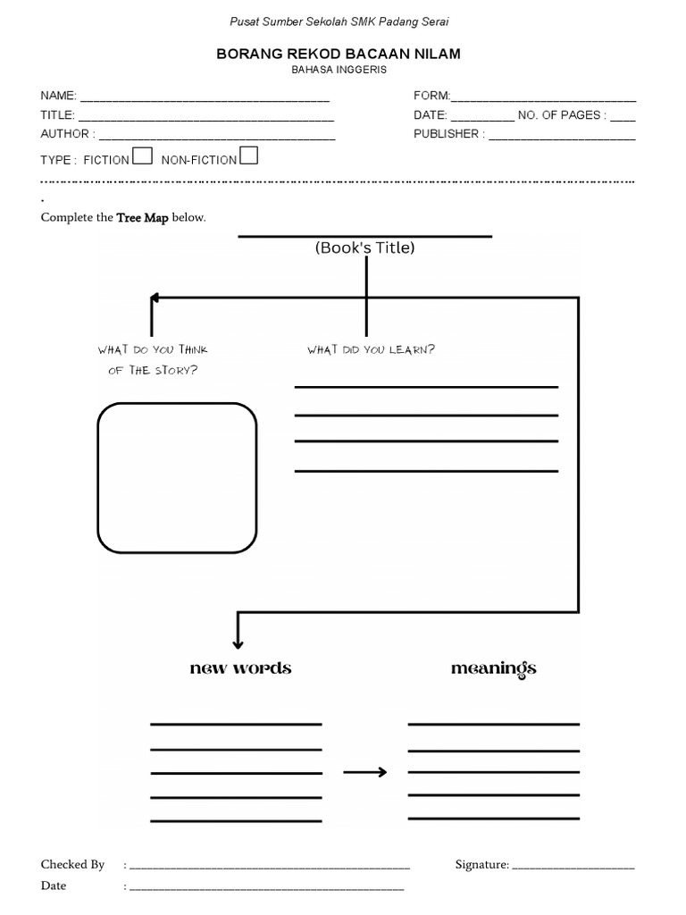Borang Rekod Bacaan Nilam Bahasa Inggeris Pdf