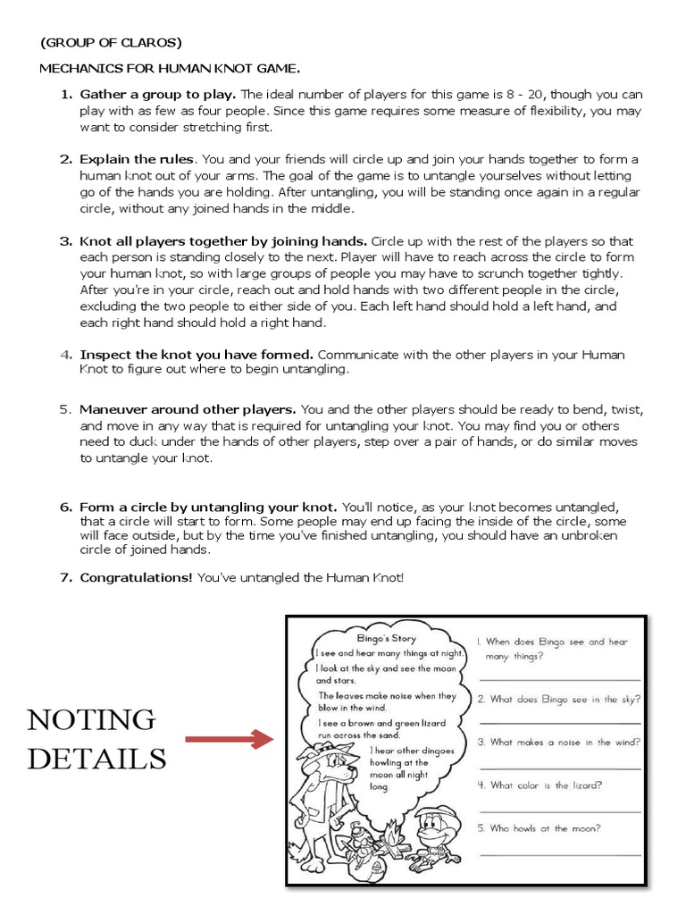 Mechanics For Human Knot Game | PDF