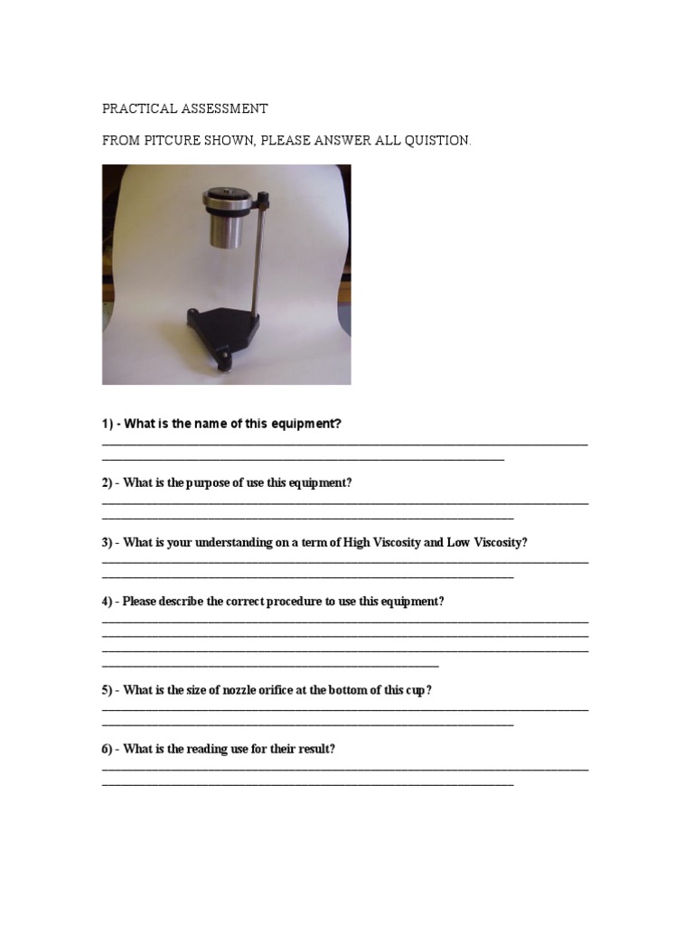 Practical Assessment Ford Flow Cup | PDF