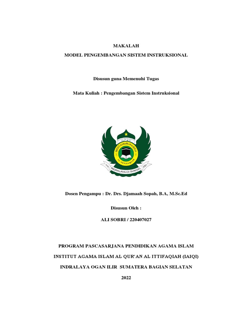 Model Pengembangan Sistem Instruksional | PDF
