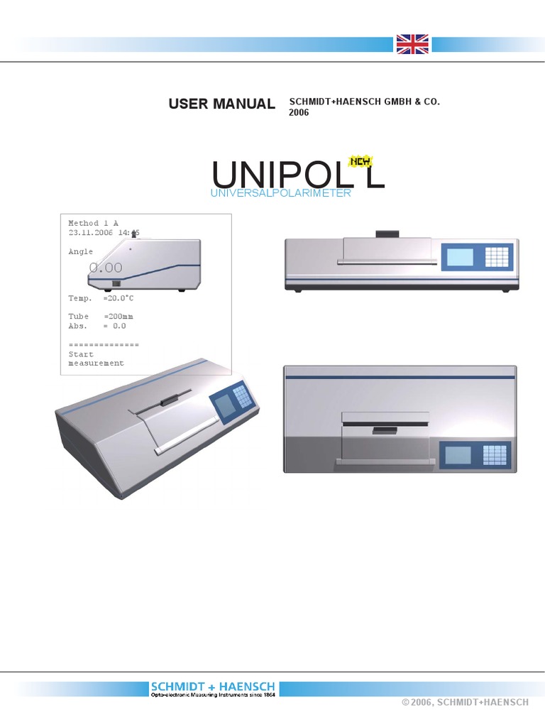 Schmidt Haensch - Universal Polarimeter Unipol L | PDF | Electromagnetic Radiation | Optics