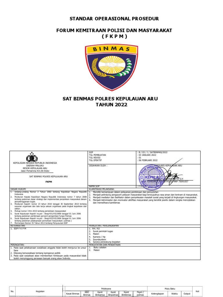Sop FKPM | PDF