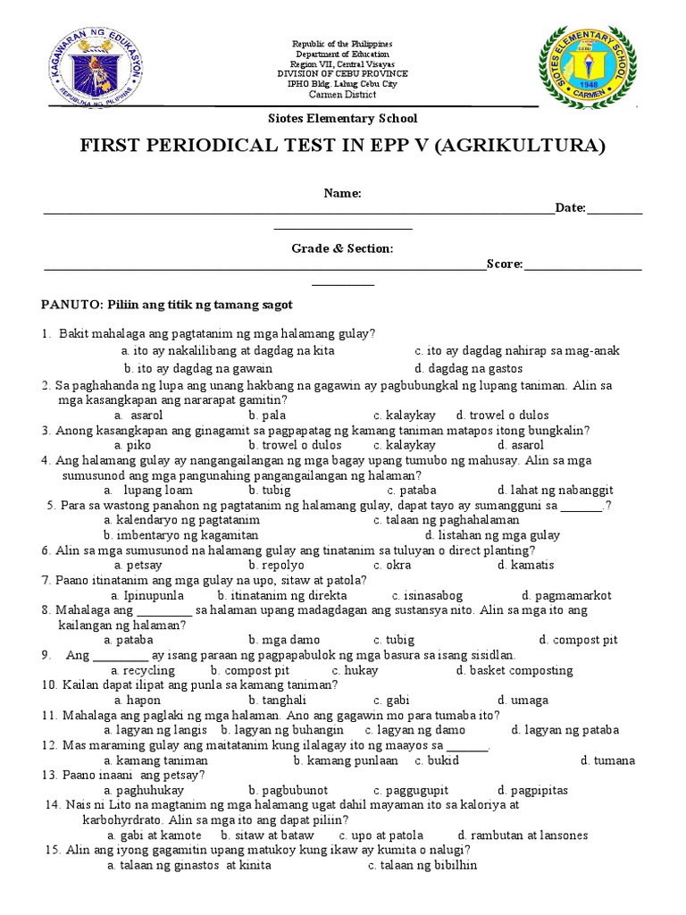PT - Epp-Agri 5 - Q1 | PDF