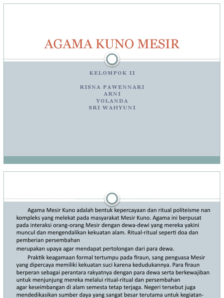 KLP 2 Agama Kuno Mesir | PDF