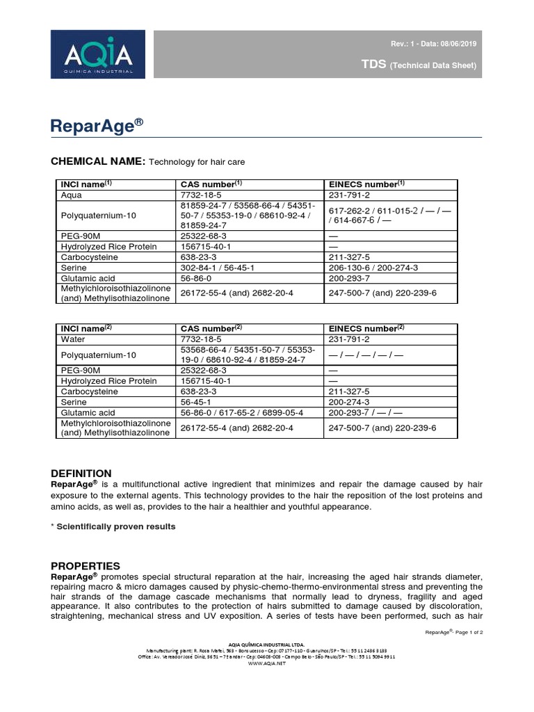 REPARAGE Tds | PDF | Materials | Chemical Substances