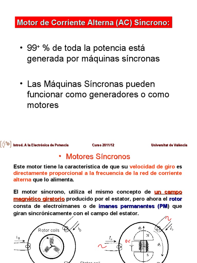 Motores Sincronos 11 - 12 | PDF | Motor eléctrico | Imán