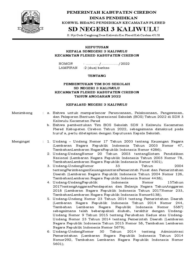 Sk-Tim-Manajemen-Bos-Sekolah-2022-Sd DD | PDF