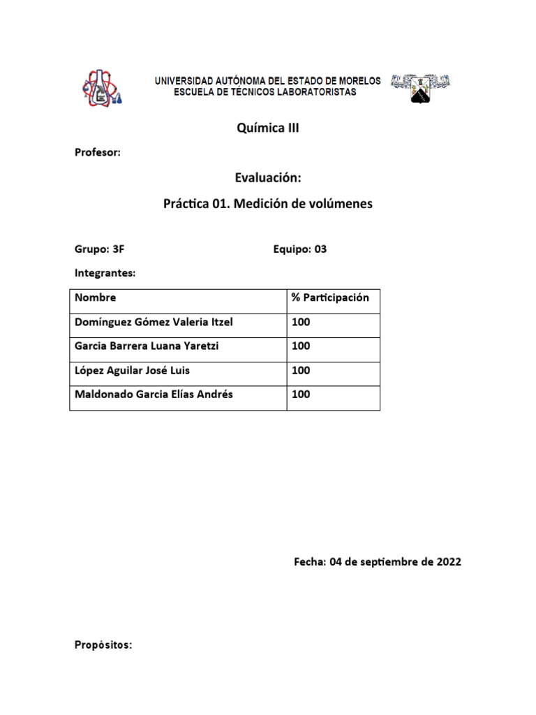 Práctica 01. Medición de Volúmenes | PDF | Litro | Volumen