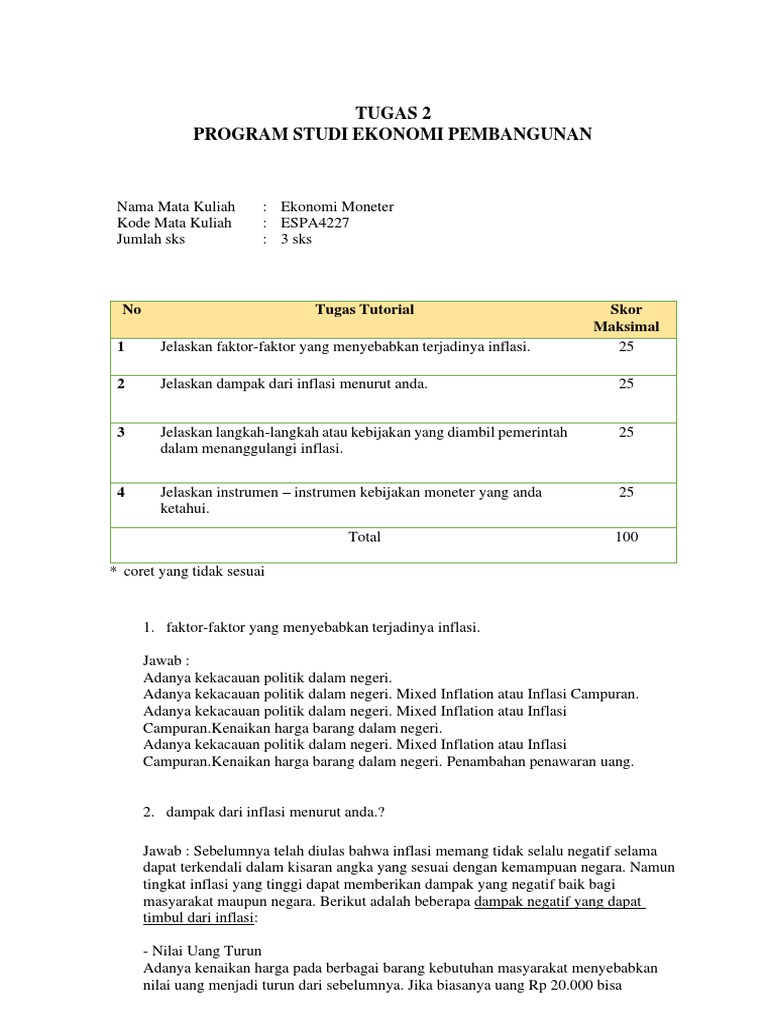 Tugas 2 Ekonomi Moneter | PDF