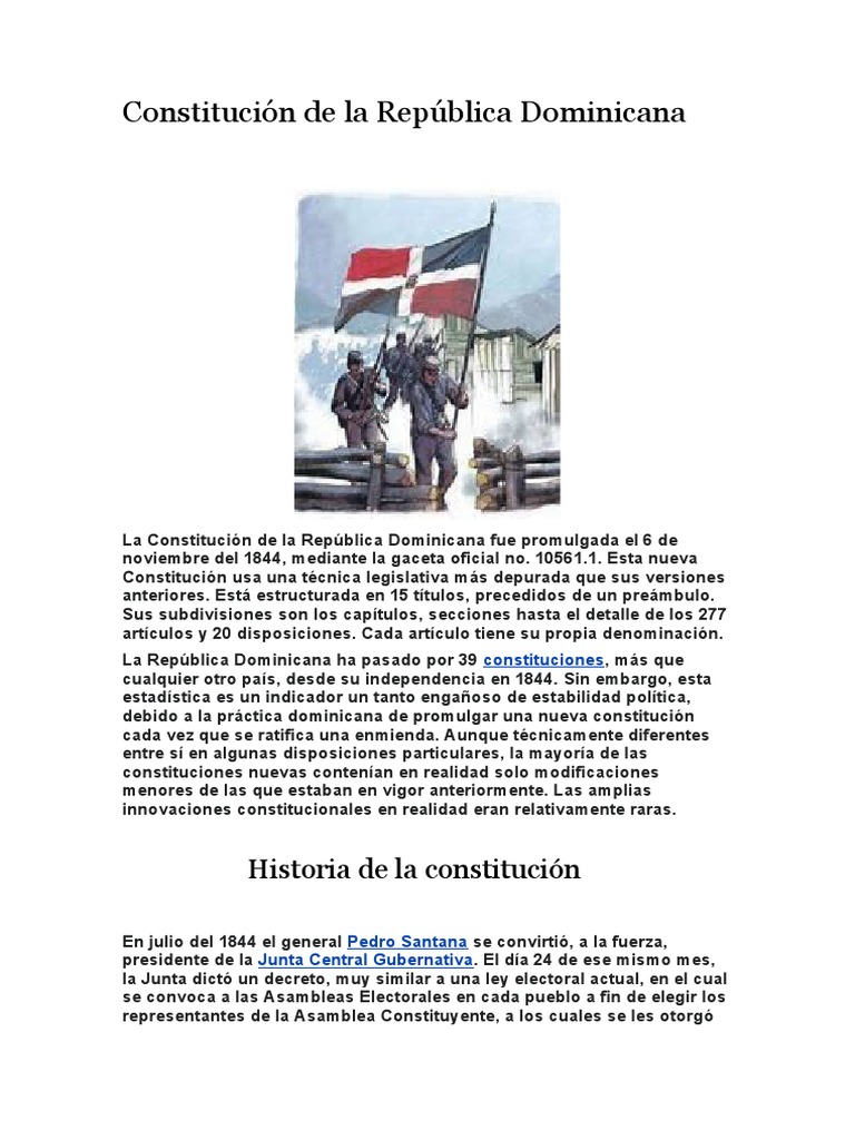 Constitución de La República Dominicana | PDF | Gobierno | Ley constitucional