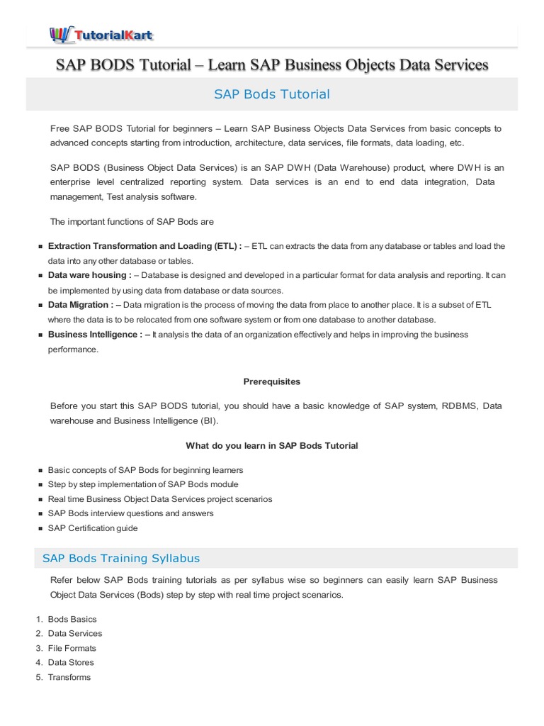 Sap Bods Tutorial Pdf