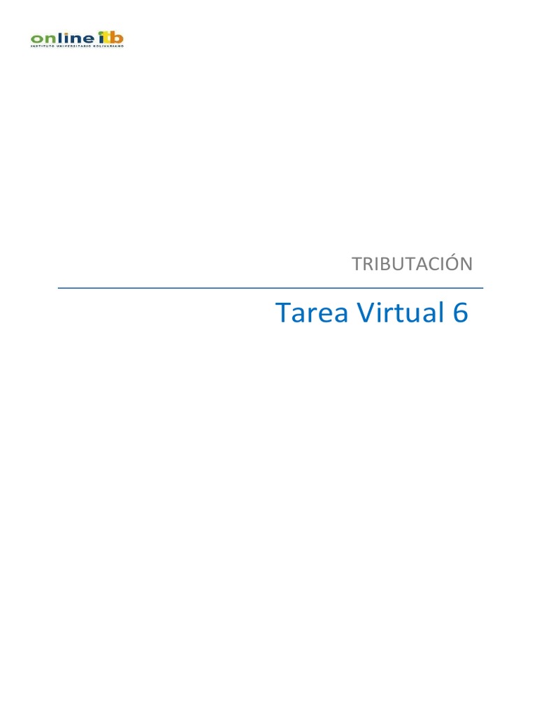 Tarea Virtual 6 Tribut | PDF | Impuesto sobre la renta | Impuestos