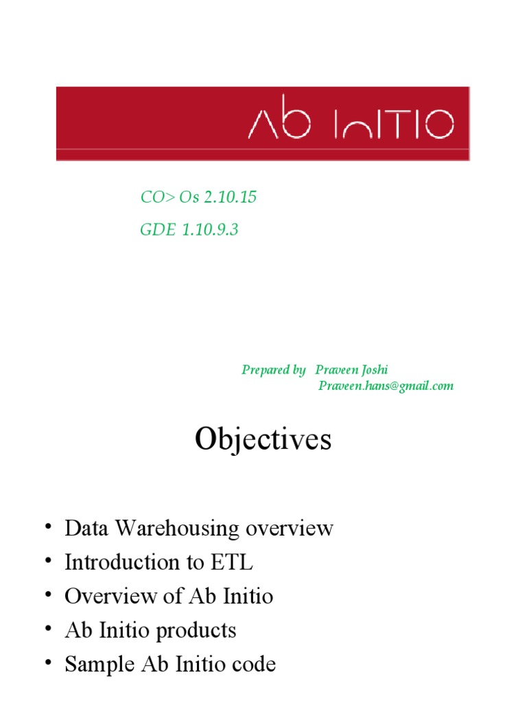 Ab Initio - V1.1 | PDF | Data Warehouse | Computing