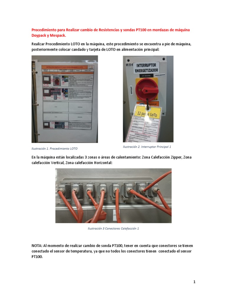 Procedimiento para Realizar Cambio de Resistencias y Sondas PT100 en ...