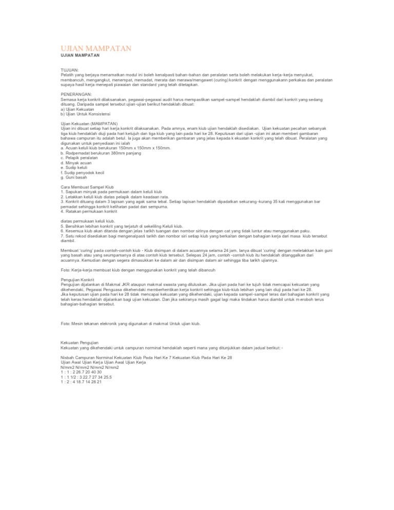 Ujian Mampatan | PDF | Teknologi & Rekayasa