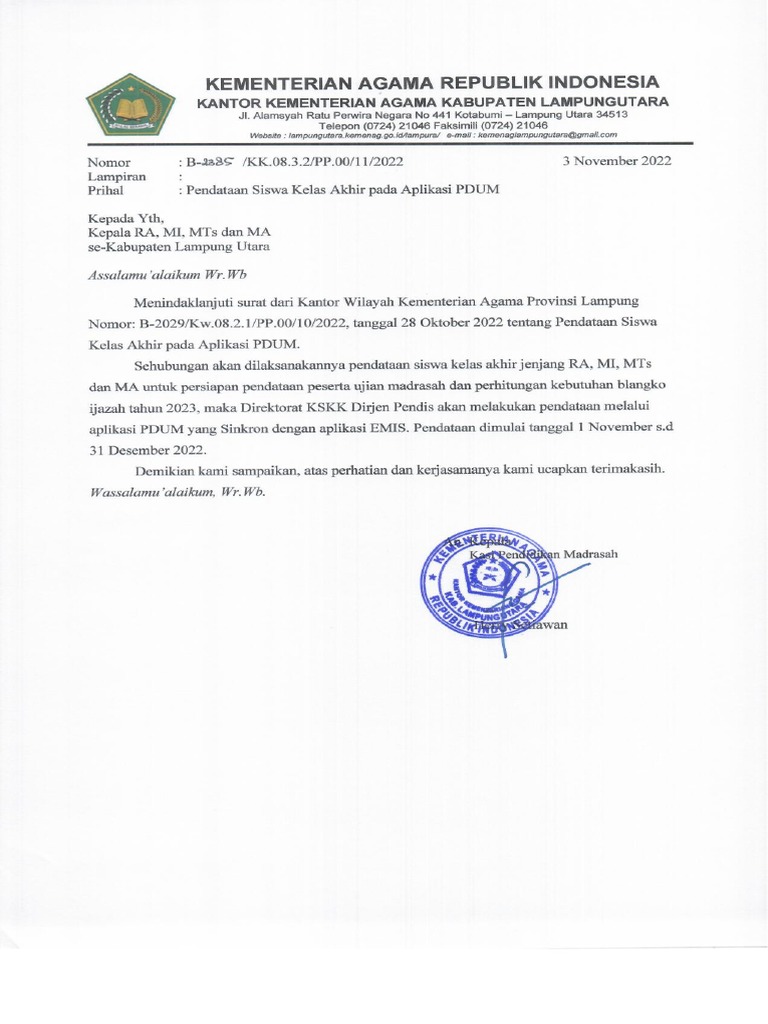 Pendataan PDUM 2023 | PDF