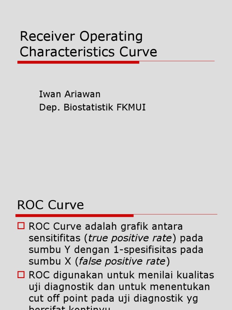 Receiver Operating Characteristics Curve | PDF