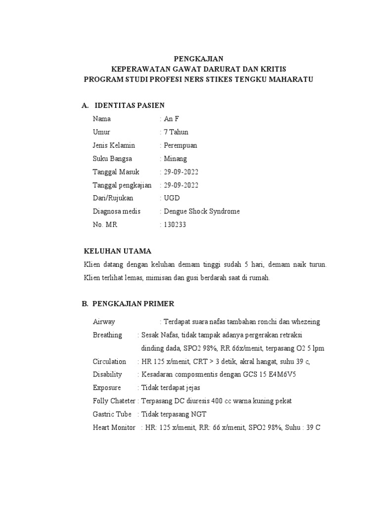 Pengkajian Keperawatan Gawat Darurat Dan Kritis Program Studi Profesi Ners Stikes Tengku ...