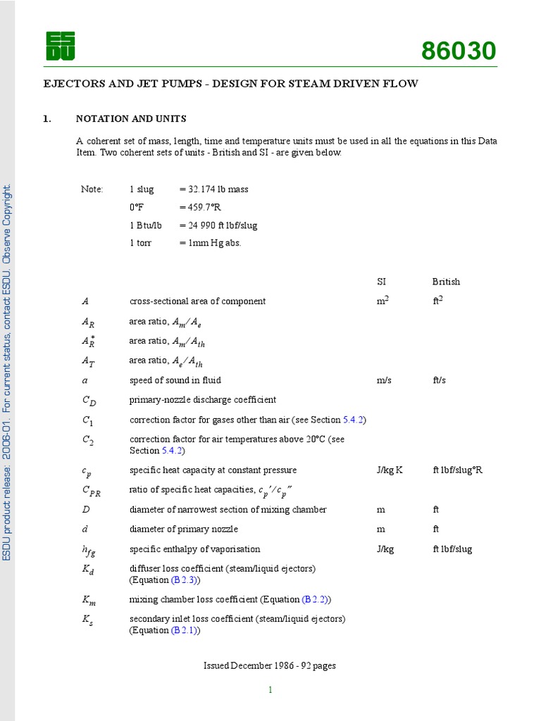 Ejectors and Jet Pumps - Design For Steam Driven Flow | PDF | Pump | Nozzle