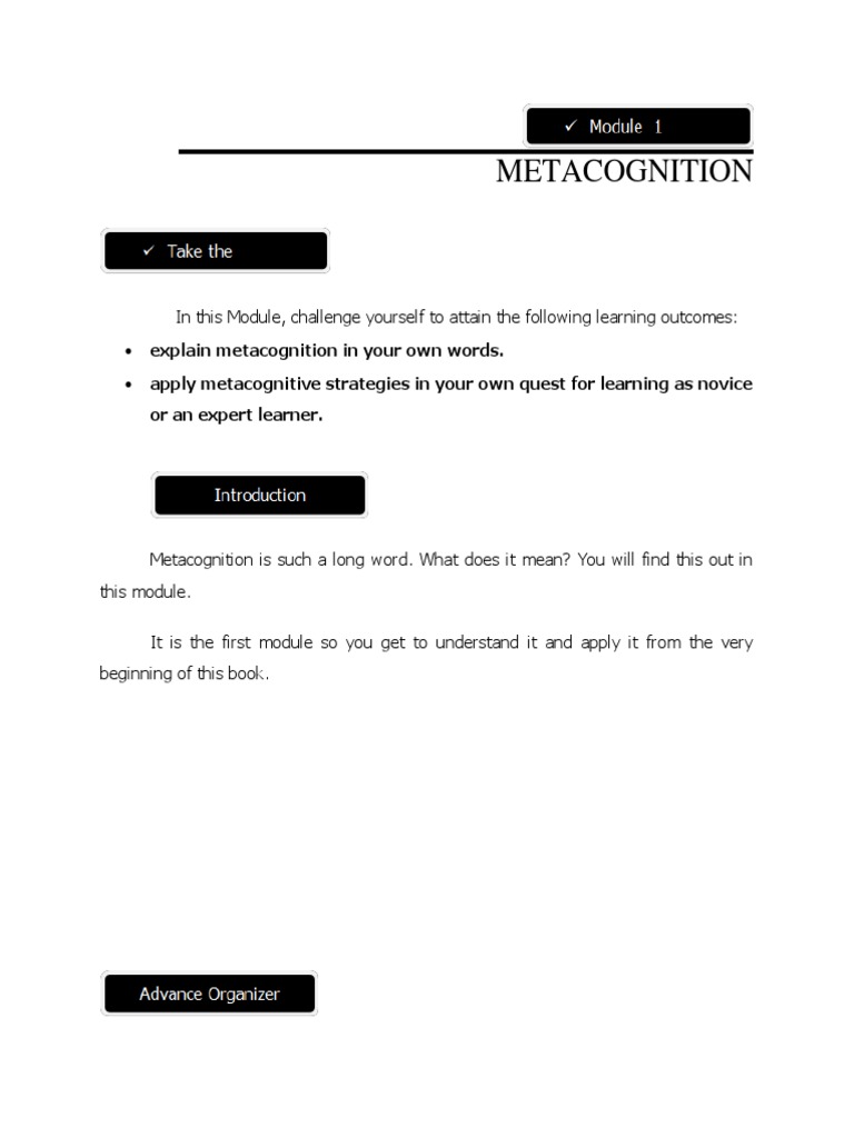Module 1 Activity | Download Free PDF | Teaching Method | Metacognition