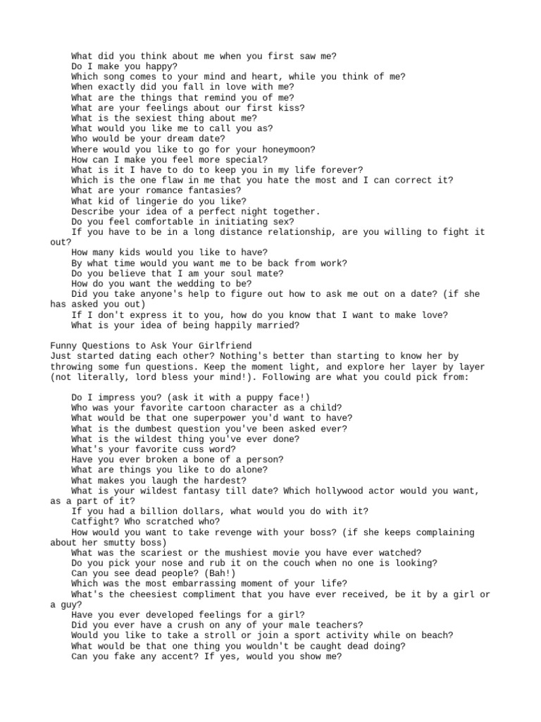 100 Question Love | PDF | Lifestyle