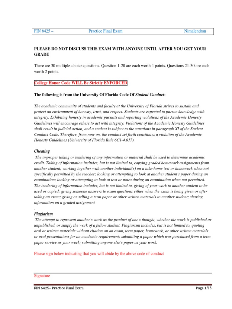 Practice Final Exam Solution PDF | PDF | Option (Finance) | Bonds (Finance)