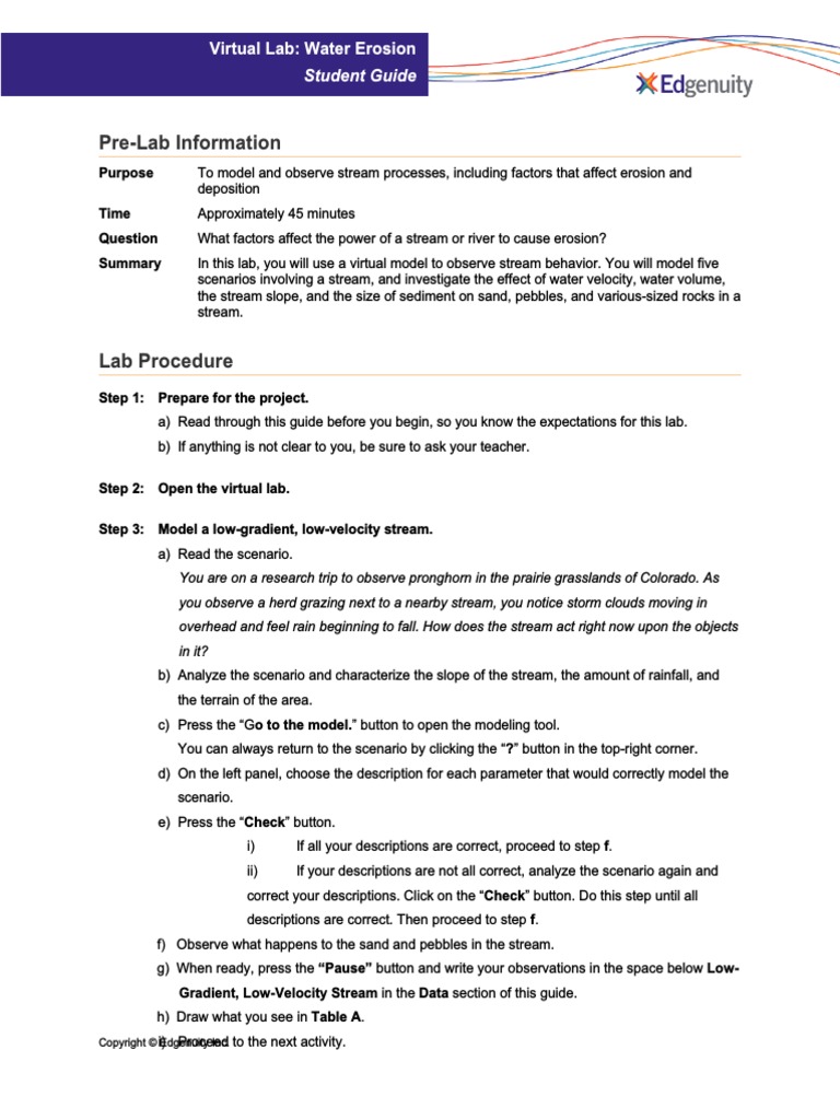 Modeling Water Erosion - Student - Vi | PDF