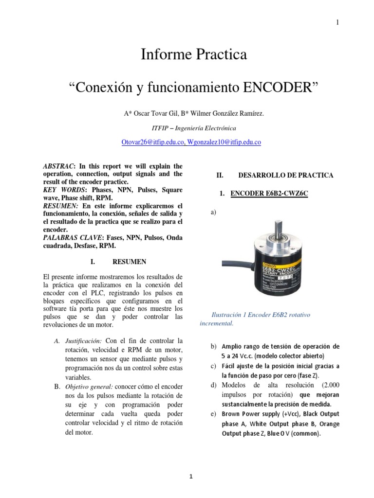 Informe Encoder | PDF | Ingenieria Eléctrica