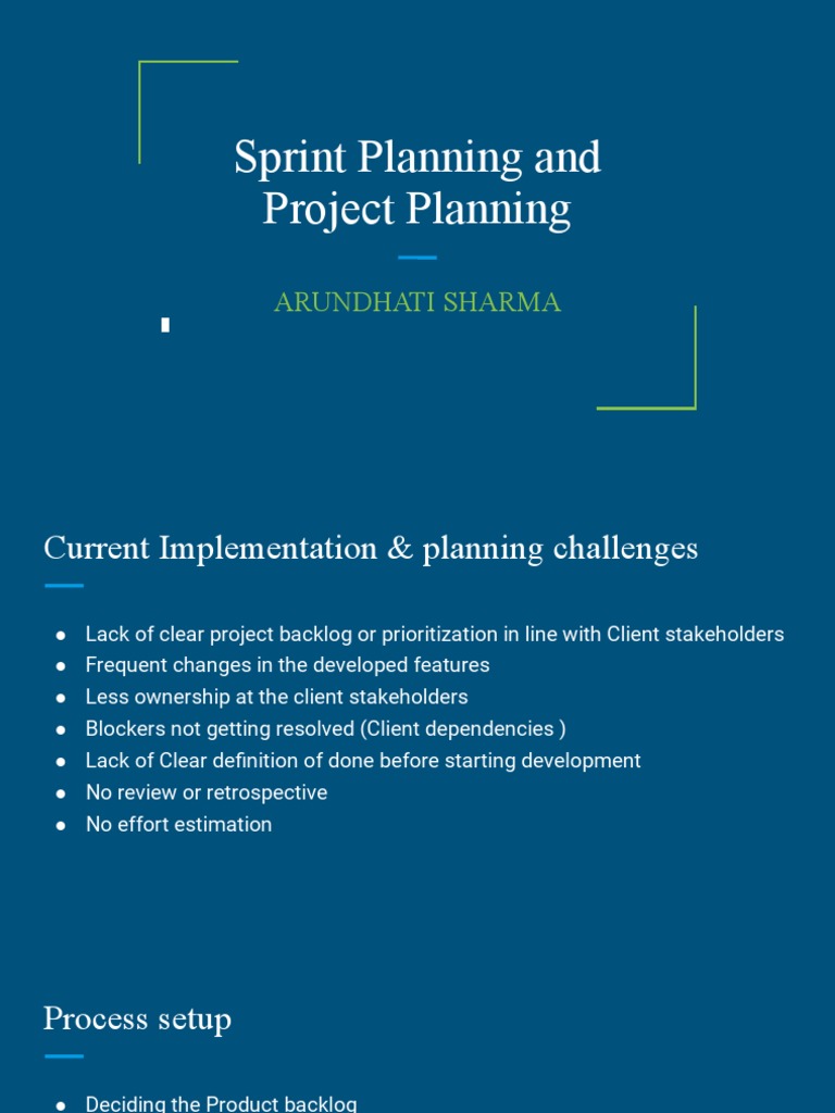 Sprint Planning and Project Planning | PDF