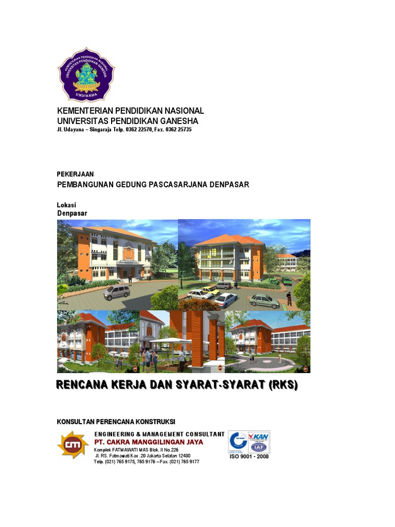 Rks Gedung Pascasarjana Undiksa | PDF