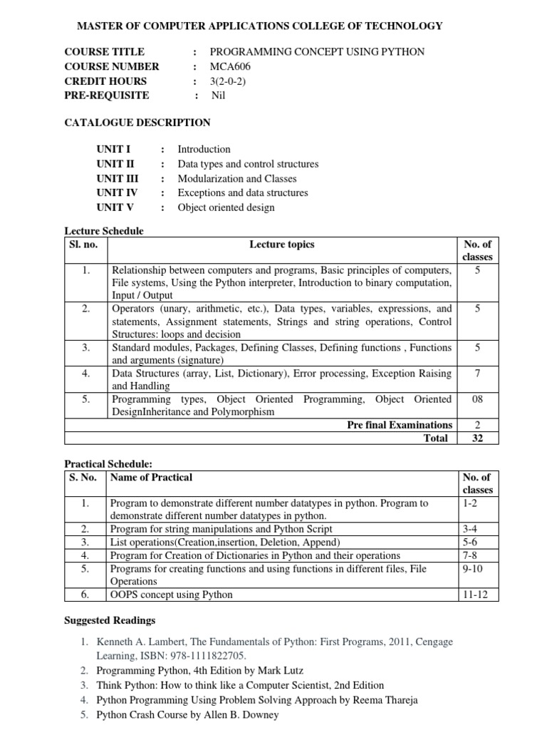 Kenneth A. Lambert, The Fundamentals of Python: First Programs, 2011, Cengage Learning, ISBN ...