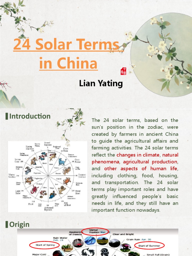 24 Solar Terms | PDF | Tea | Grain