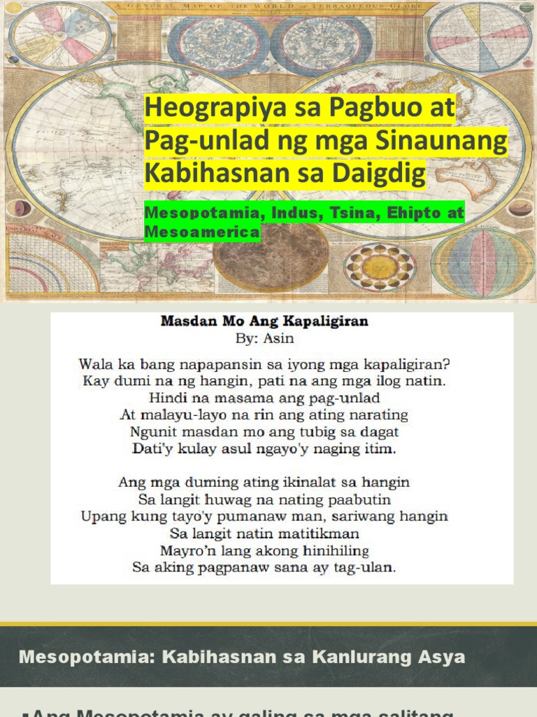 Heograpiya Sa Pagbuo at Pag-Unlad NG Mga Sinaunang | PDF