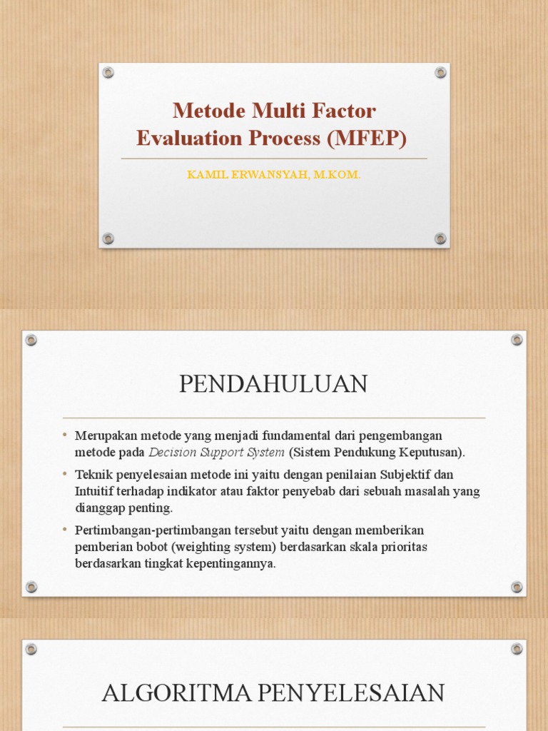 Pertemuan III Metode MFEP | PDF