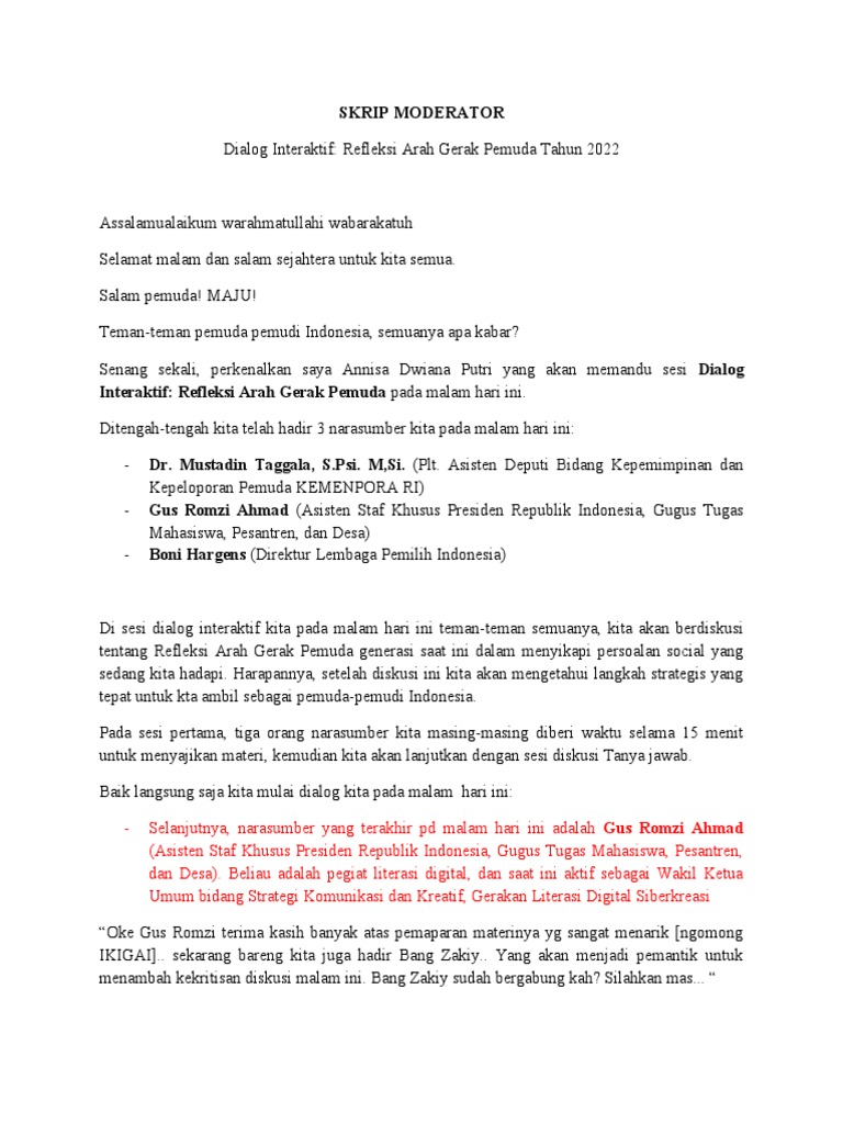 Refleksi Arah Gerak Pemuda 2022 | PDF