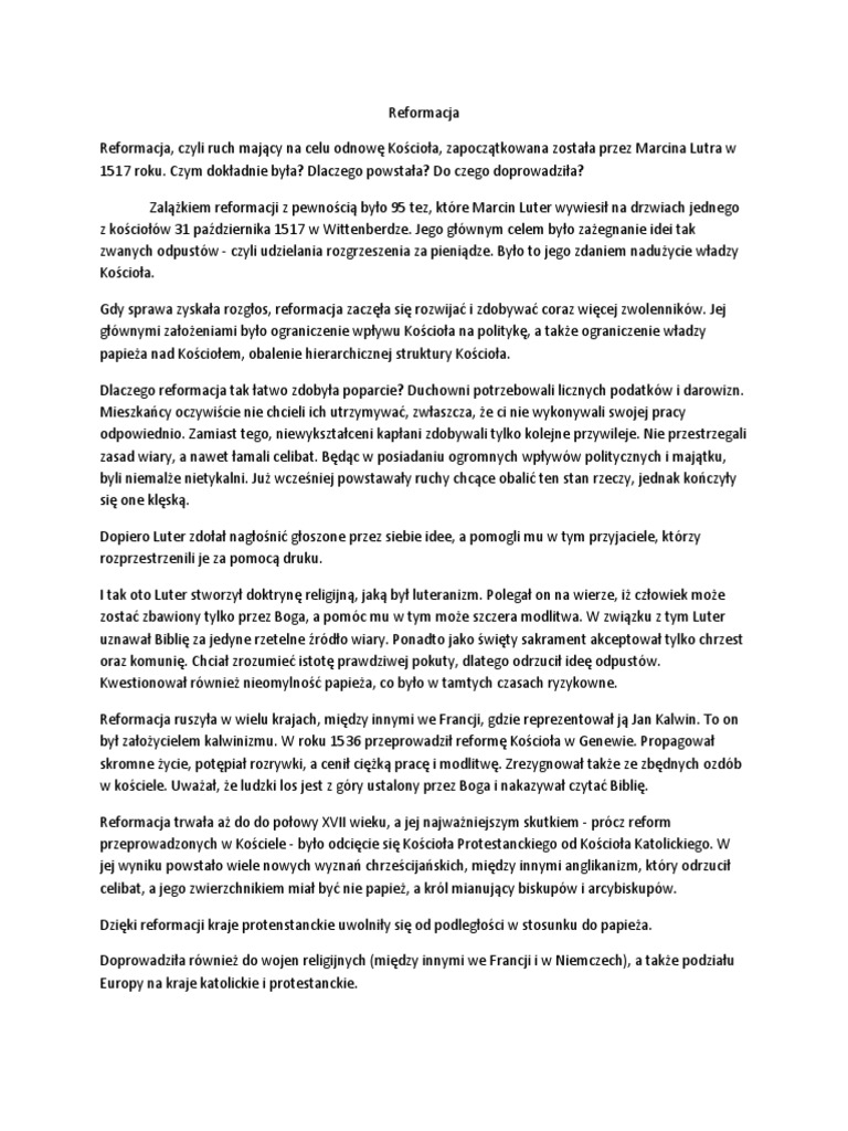 Reformacja | PDF