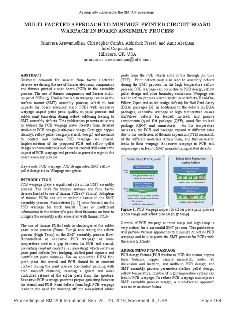 Mutli-Faceted Approach Minimize Printed Circuit Board Warpage Board Assembly Process Smta | PDF ...